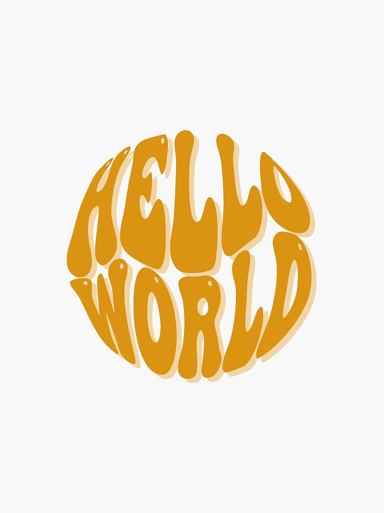 "hello world" Sticker for Sale by EL5RABA | Redbubble