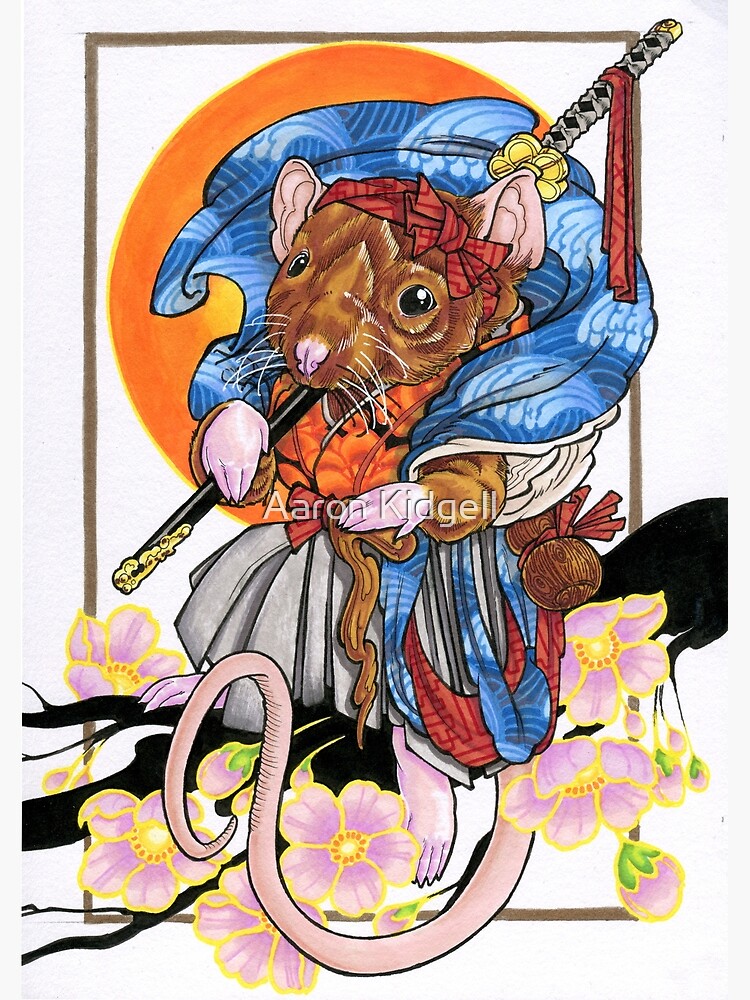 "Cute • Samurai Rat • Mouse" Poster for Sale by aaronkidgellart | Redbubble