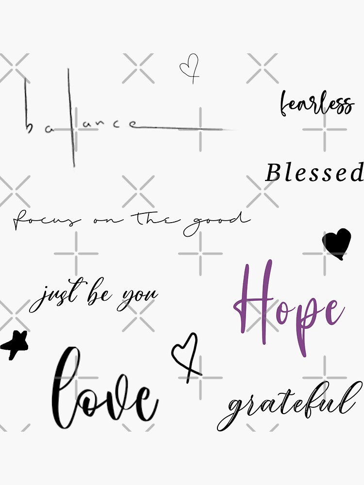 "Positive words sticker pack" Sticker by Loveartse | Redbubble