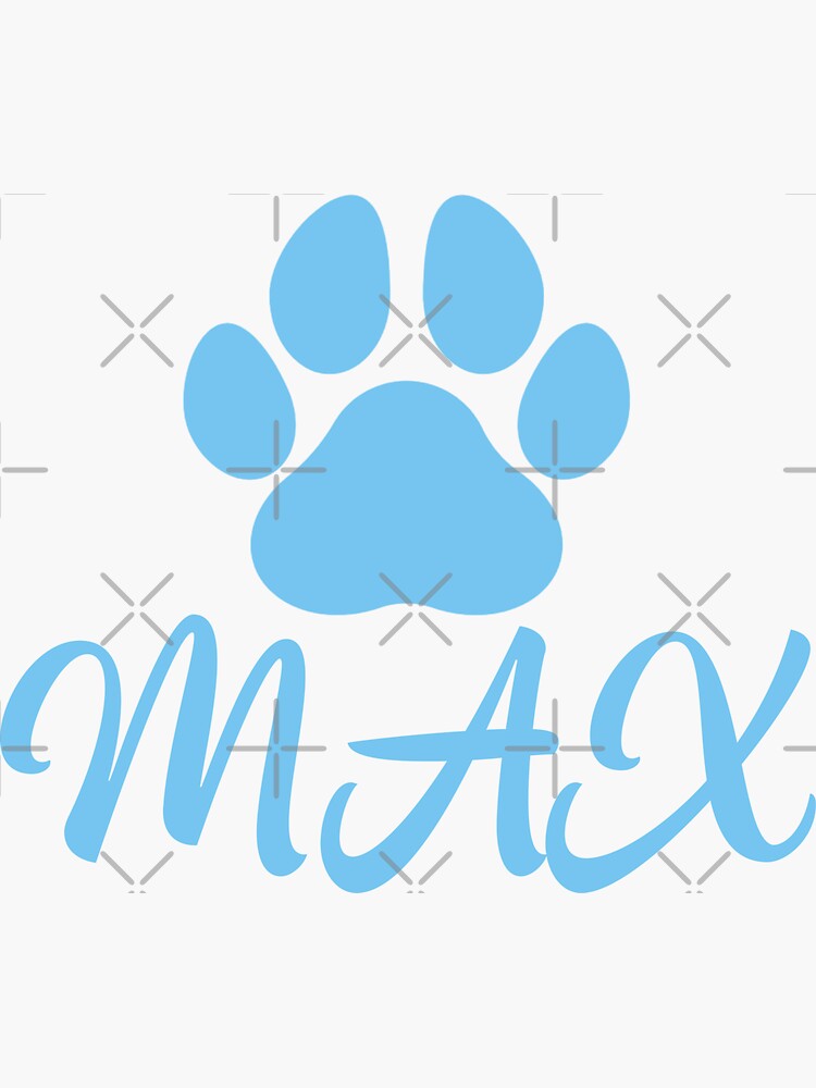 "Blue Dog Name Max " Sticker for Sale by Foofighter01 | Redbubble