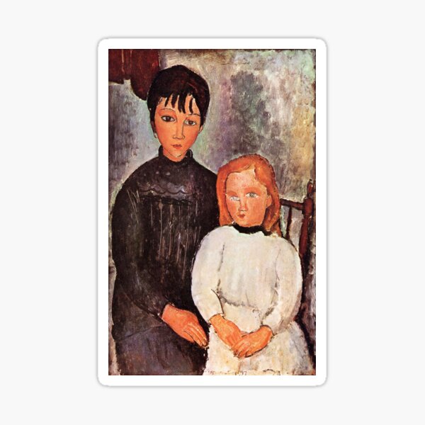"'Two Children' by Modigliani (Reprint)" Sticker by RozAbellera | Redbubble
