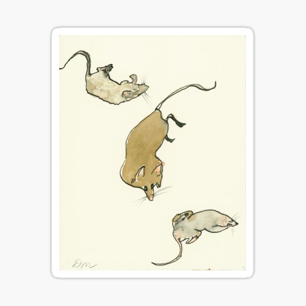 "three poor mice" Sticker by donnamalone | Redbubble