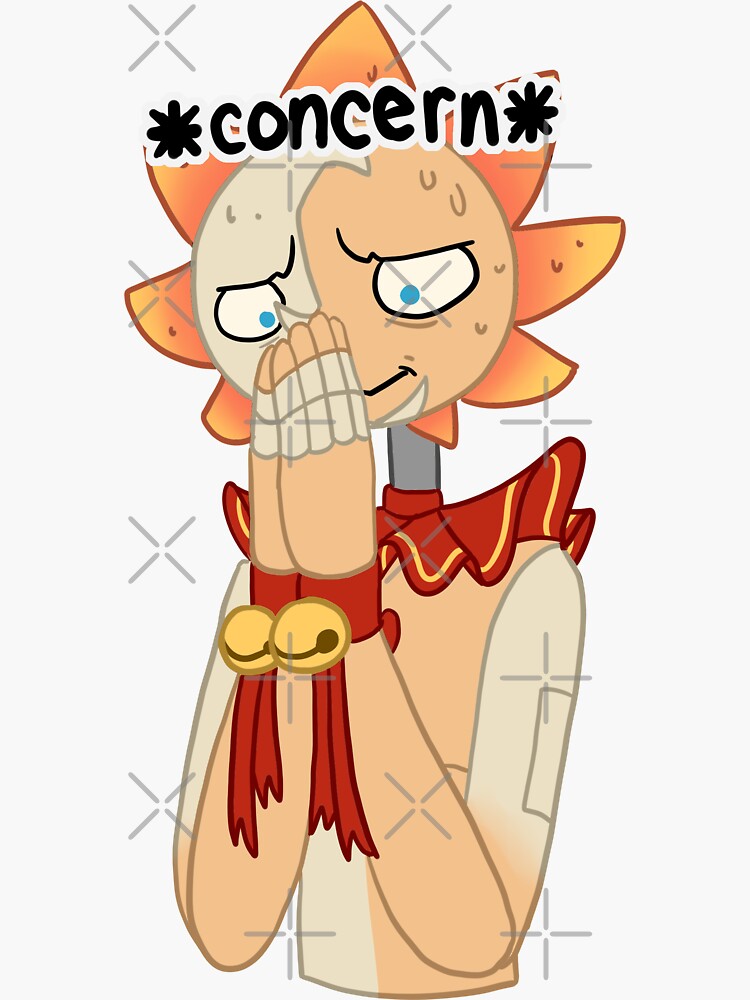 "Concerned Sundrop" Sticker for Sale by FriskProne | Redbubble