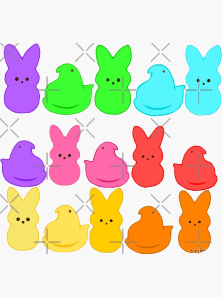 "Easter peeps!" Sticker for Sale by Artistkhg | Redbubble