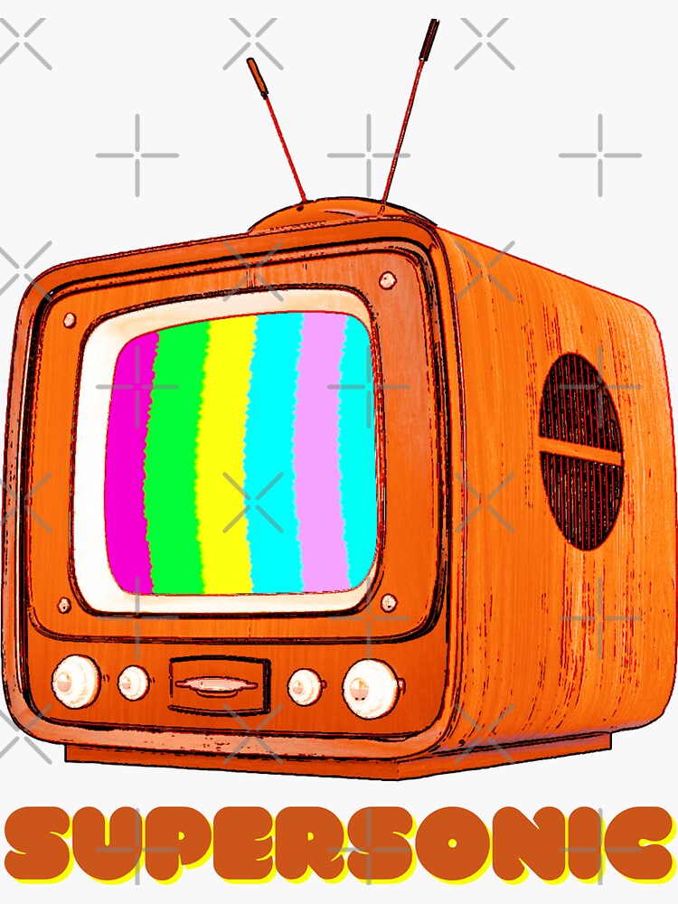 "SUPERSONIC - retro TV" Sticker for Sale by BigCreation | Redbubble