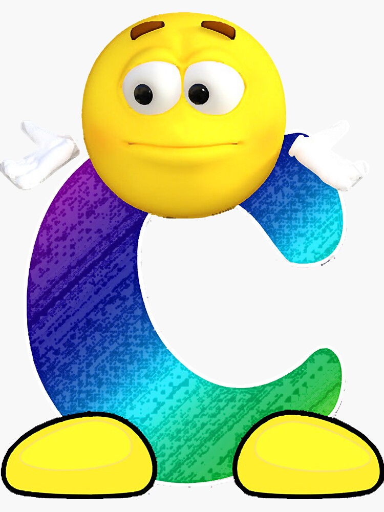 Pegatina «Letra C Alfabeto Smiley Monogram Face Emoji Camisa para ...