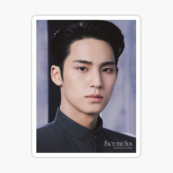 "Seventeen Mingyu "Face the Sun"" Sticker by HaloHaloShine | Redbubble
