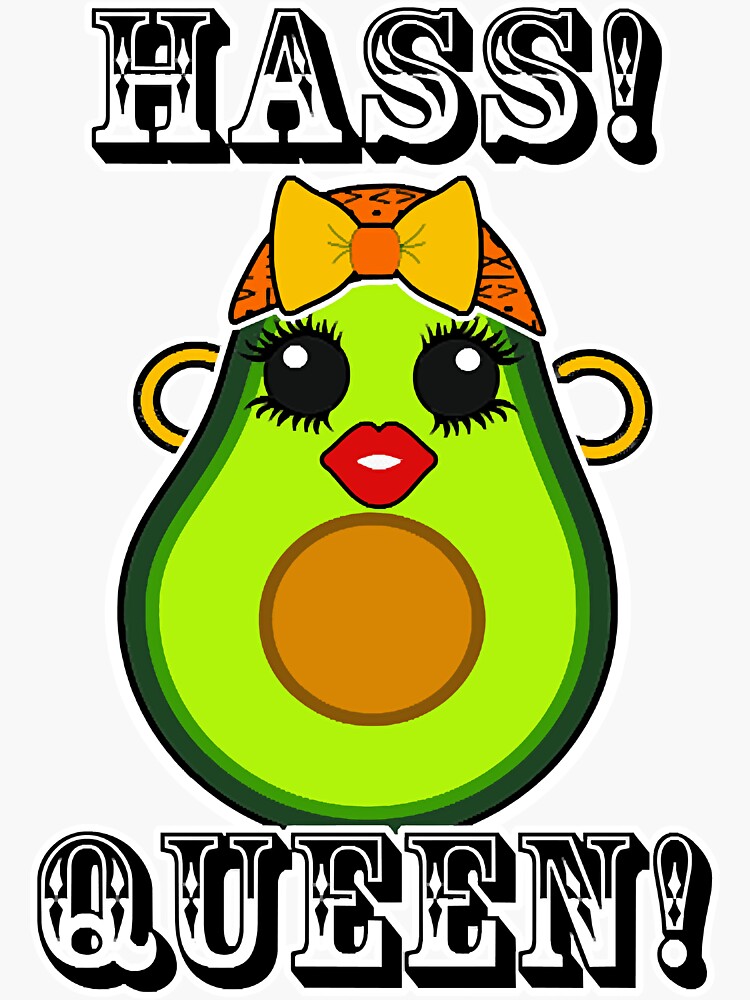 "Hass Queen Cute Kawaii Avocado Diva " Sticker for Sale by ...
