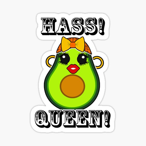 "Hass Queen Cute Kawaii Avocado Diva " Sticker for Sale by ...