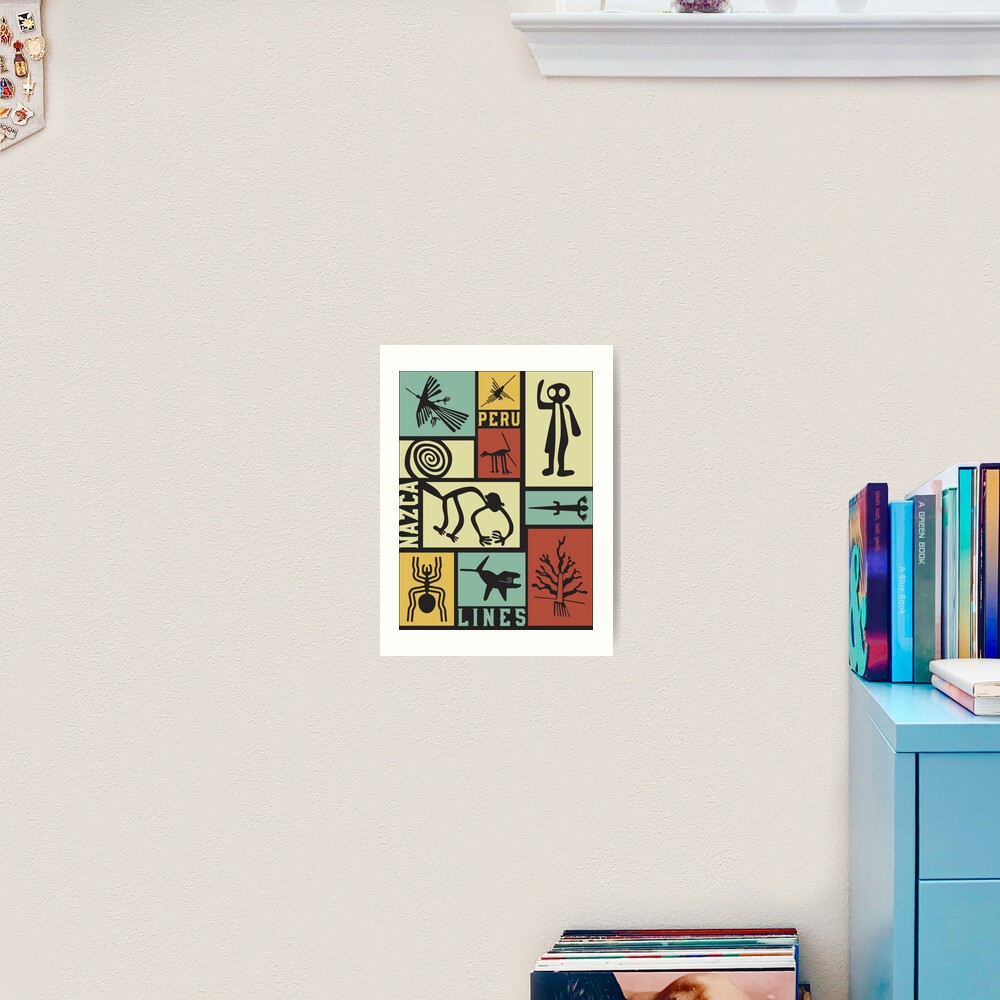 "Nazca Lines - Peruvian Geoglyphs - Retro Box Art - Condor, Monkey ...