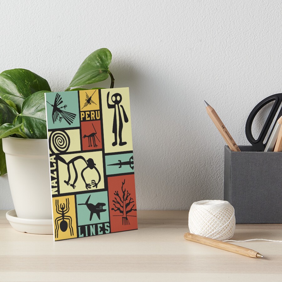 "Nazca Lines - Peruvian Geoglyphs - Retro Box Art - Condor, Monkey ...
