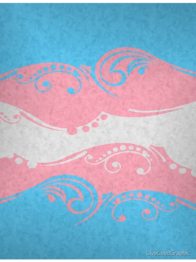 Fancy Swooped And Swirled Transgender Pride Flag Background Scarf For