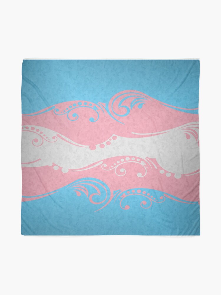"Fancy Swooped and Swirled Transgender Pride Flag Background" Scarf for ...
