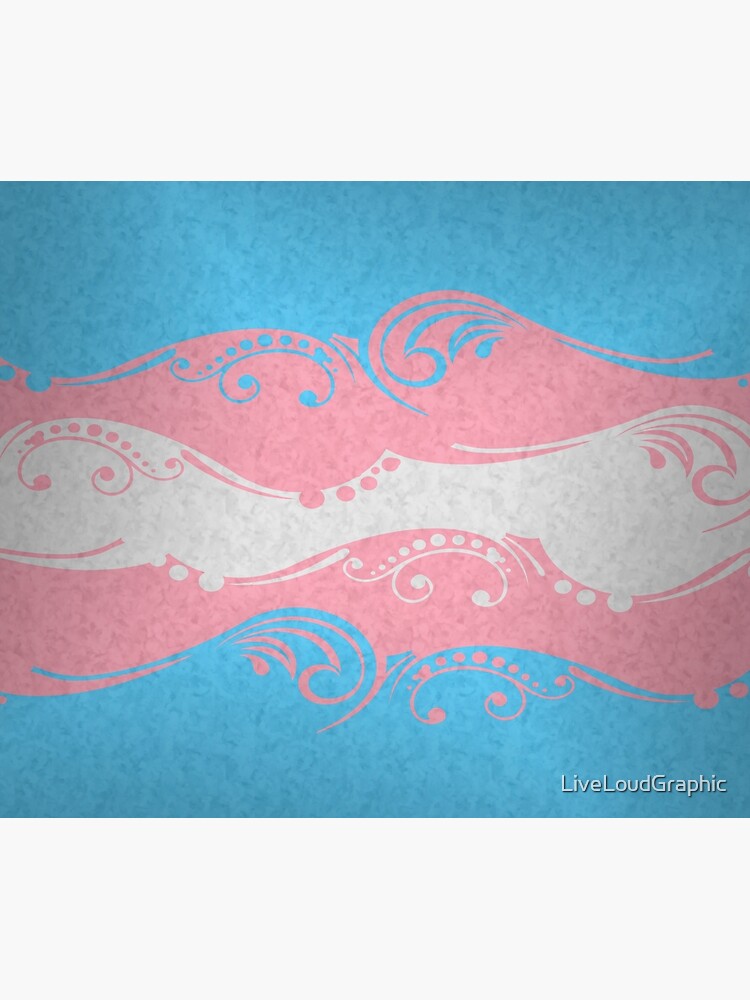 "Fancy Swooped and Swirled Transgender Pride Flag Background" Art Print ...