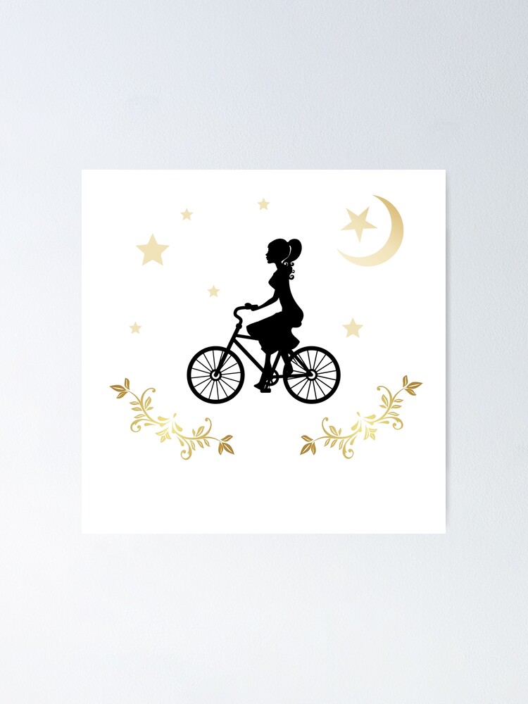 "moon star bicycle girl let us happy" Poster for Sale by Yveashih ...