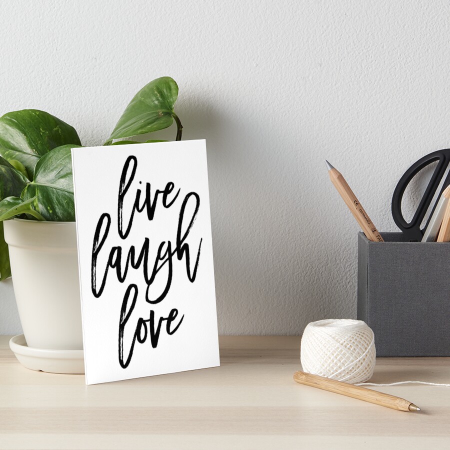 "Live, Laugh, Love - Script Typography" Art Board Print by heartlocked ...