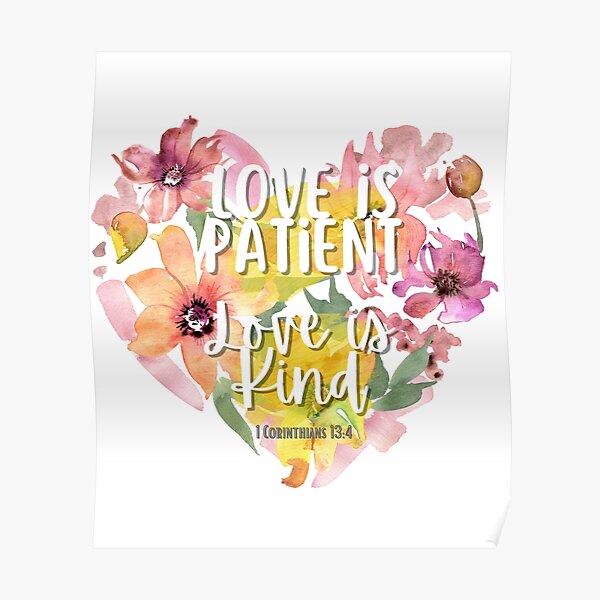 "Love is Patient, Love is Kind, Christian Bible Verse Scripture 1 ...