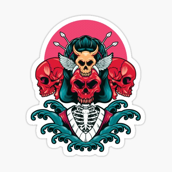 "Girls Skull Art" Sticker for Sale by Starlashop | Redbubble