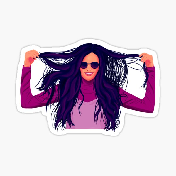 "Aesthetic Girl Vector" Sticker for Sale by PosterDesigns- | Redbubble