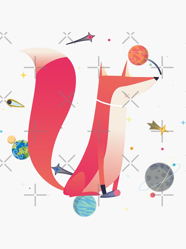 "Space Foxes" Sticker by Secret28 | Redbubble