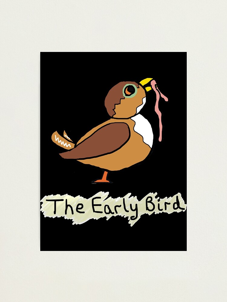 Lámina fotográfica «El pájaro temprano atrapa al gusano» de ...