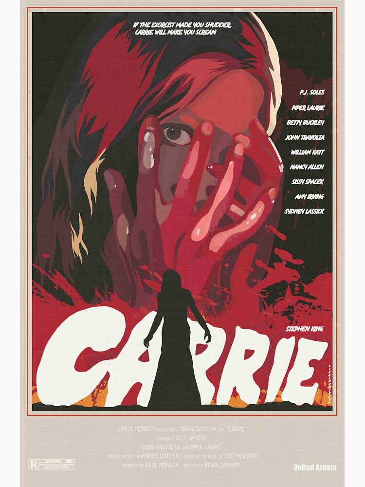 "Carrie 1976" Sticker by pinneybrandon | Redbubble