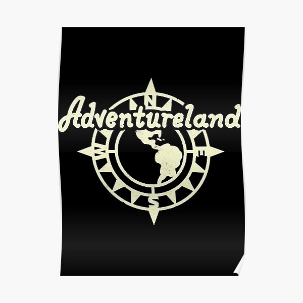 "Vintage 1950's Adventureland Logo (Tan) - Theme Park Series " Poster ...