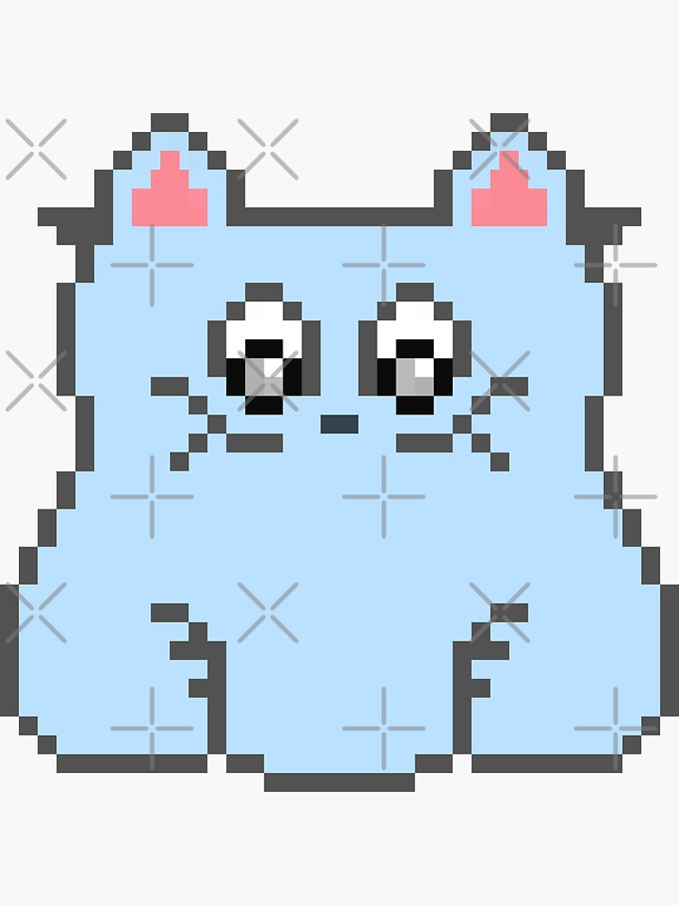 "Wonder Kitten NFT cute pastel pixel art kitten " Sticker by ...