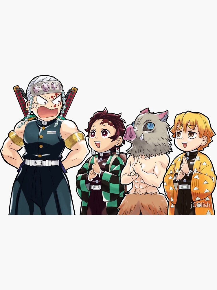 "Demon Slayer funny tengen uzui, tanjiro, insuke, zenitsu " Sticker by ...