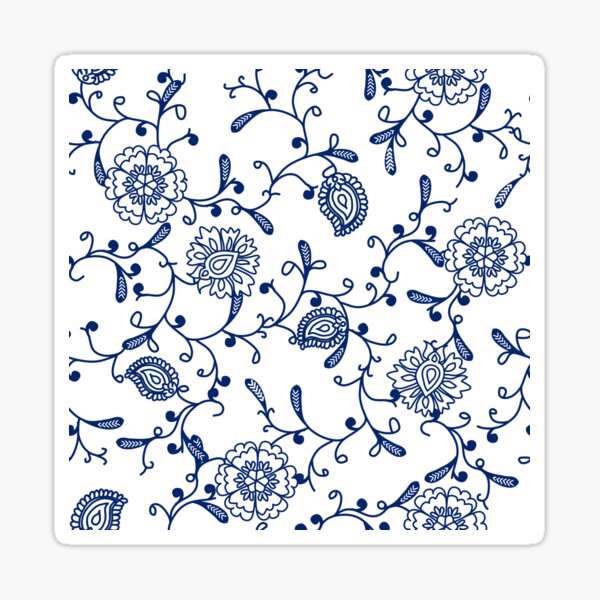 "Hamptons Style Floral Pattern" Sticker for Sale by HotHibiscus | Redbubble