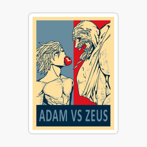 "Record of Ragnarok - Adam Vs Zeus Poster" Sticker by OrettaPiras ...