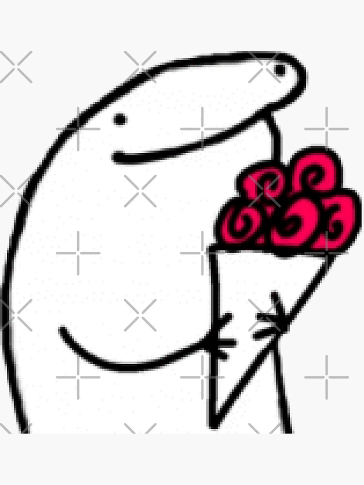 "flork flowers memes reaction" Sticker for Sale by Riv0x | Redbubble