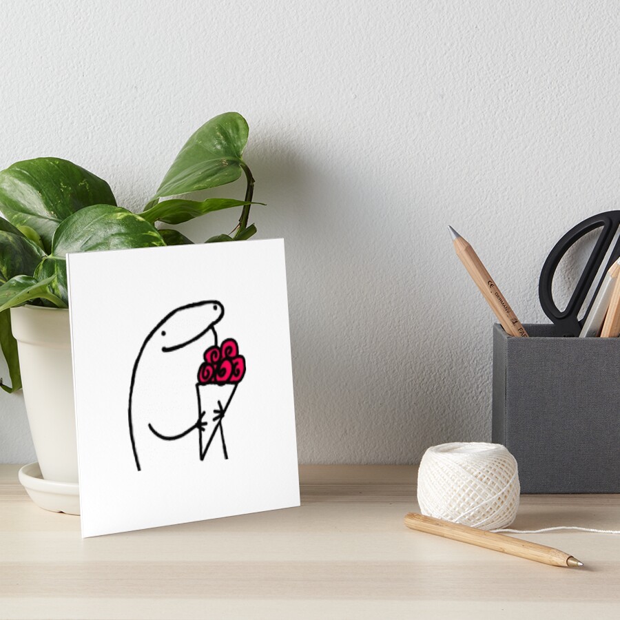 Lámina rígida «flork flores memes reacción» de Riv0x | Redbubble