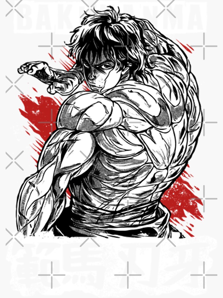 "Baki the Grappler Yujiro Hanma Manga Gift" Sticker by JortHussein ...