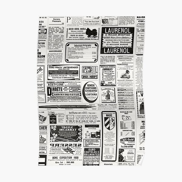 "Old Newspaper" Poster by lilvintagestore | Redbubble