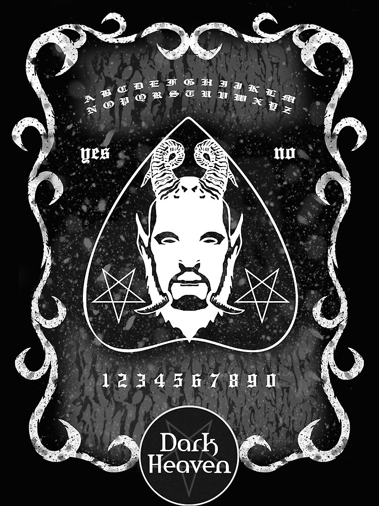 "Dark Heaven The Devil Lavey Ouija Black White Horn" Art Print for Sale ...