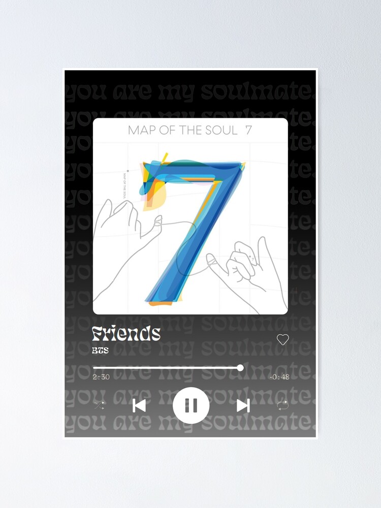 "Friends BTS Soulmates String Spotify Art " Poster for Sale by ...