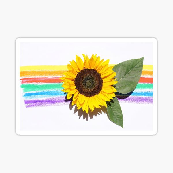 "Rainbow sunflower " Sticker by Ourhappyplaces | Redbubble