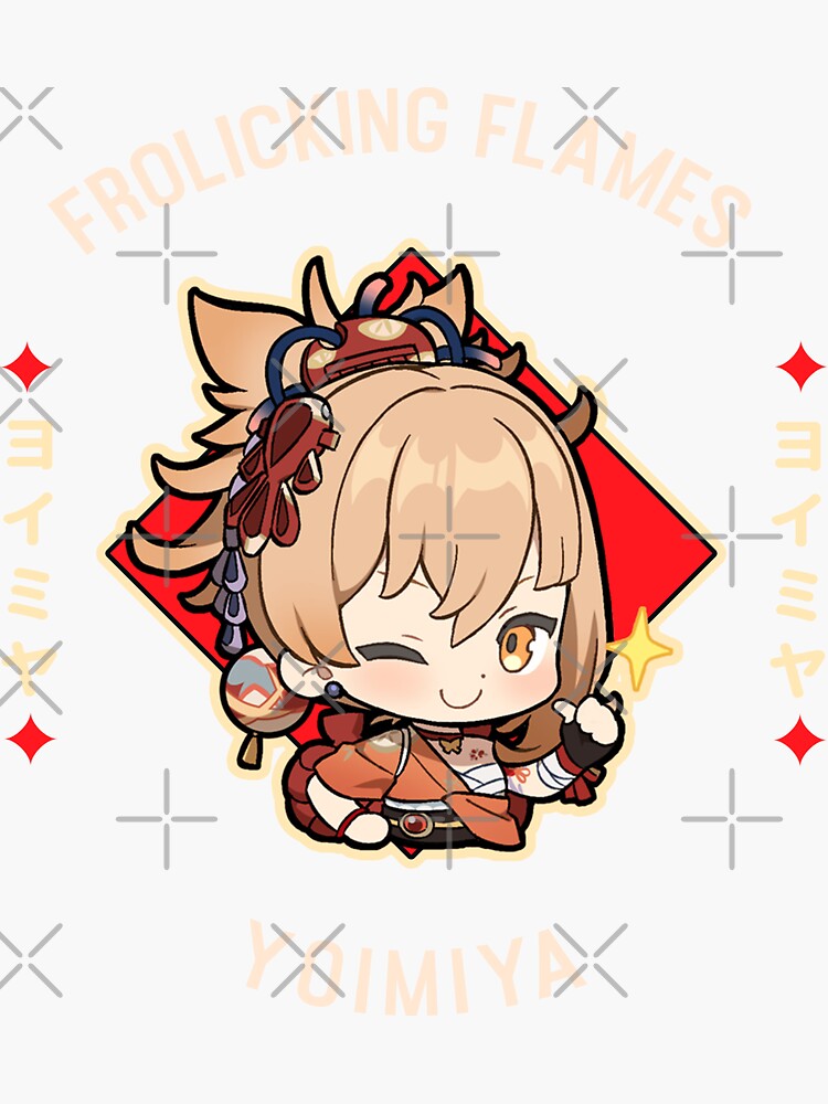 "Yoimiya Herumtollende Flammen - Genshin Impact Chibi" Sticker von ...
