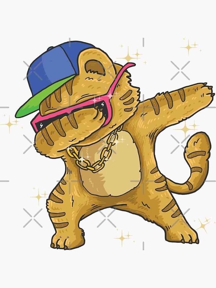 "Cute cat Dabbing!!" Sticker by ImpressiveInk | Redbubble
