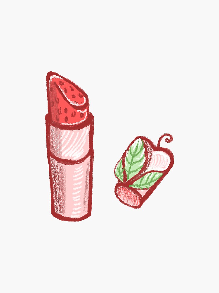 "Strawberry Lipstick" Sticker for Sale by LucyBerryDesign | Redbubble