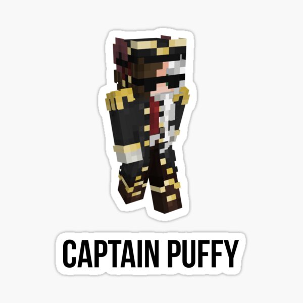"captain puffy minecraft " Sticker for Sale by bestizeyy | Redbubble