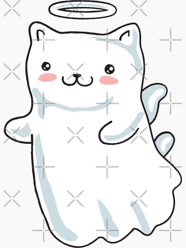 "Angel Cat" Sticker by ImpressiveInk | Redbubble