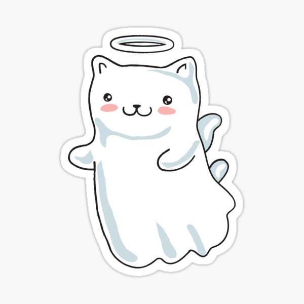 "Angel Cat" Sticker by ImpressiveInk | Redbubble