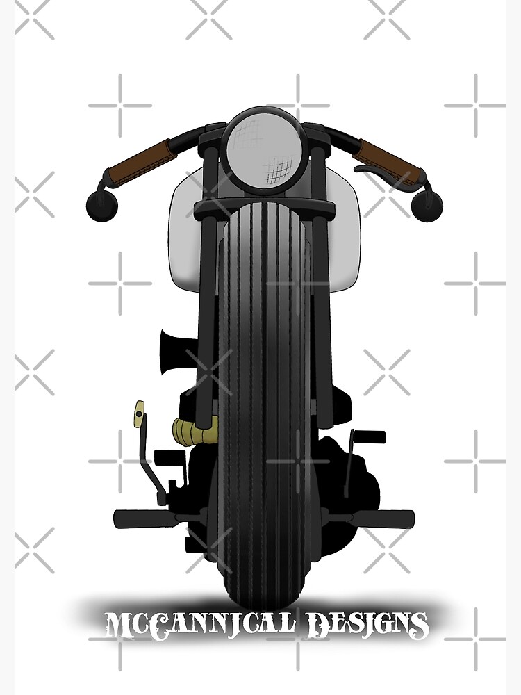 "Cafe racer front view" Poster for Sale by Automccannic | Redbubble