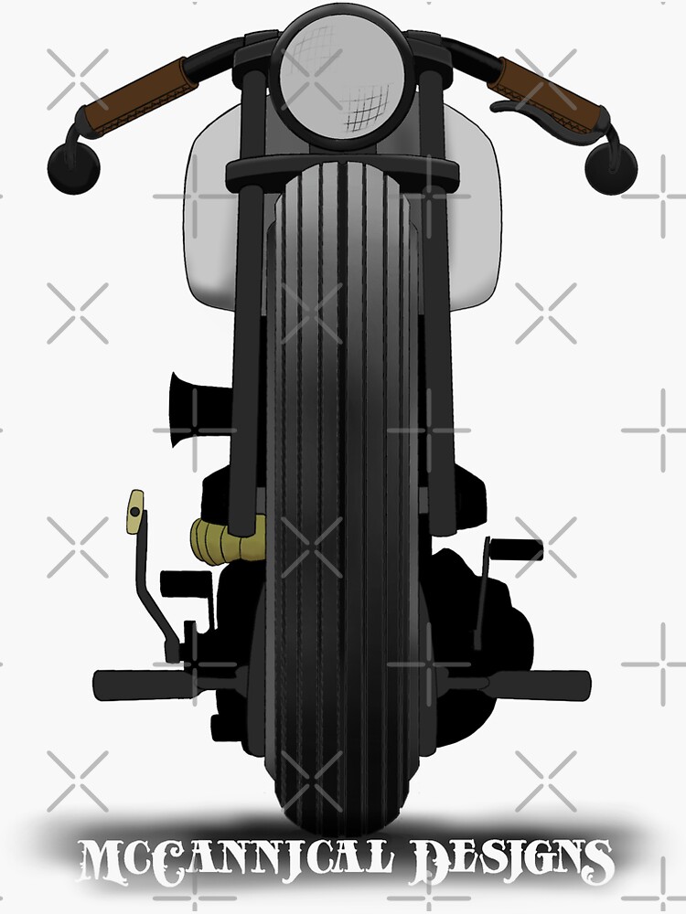 "Cafe racer front view" Sticker by Automccannic | Redbubble