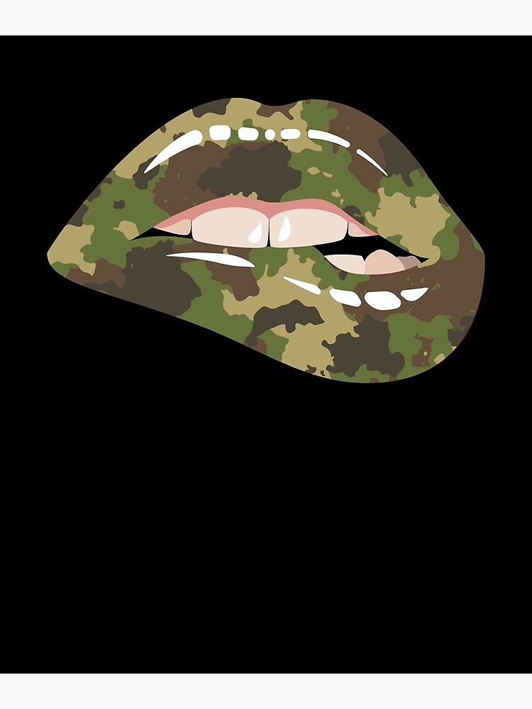 "Camouflage Lips Mouth Military Biting Camo Kissing" Poster for Sale by ...