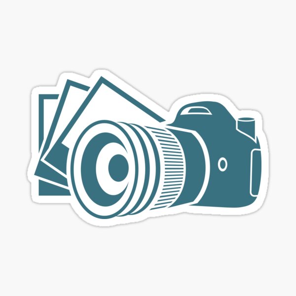 "camera logo" Sticker for Sale by waseemkiwan | Redbubble