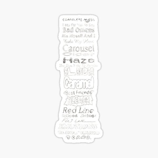 "5sos track list" Sticker for Sale by Carmens-World | Redbubble