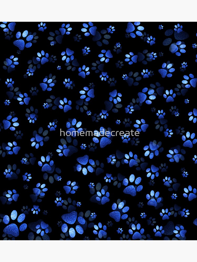 "Blue glitter dog paw translucent pattern" Sticker for Sale by ...